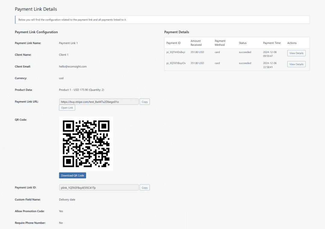 Generate QR Codes for Payment Links - Ecomsight PayByLink